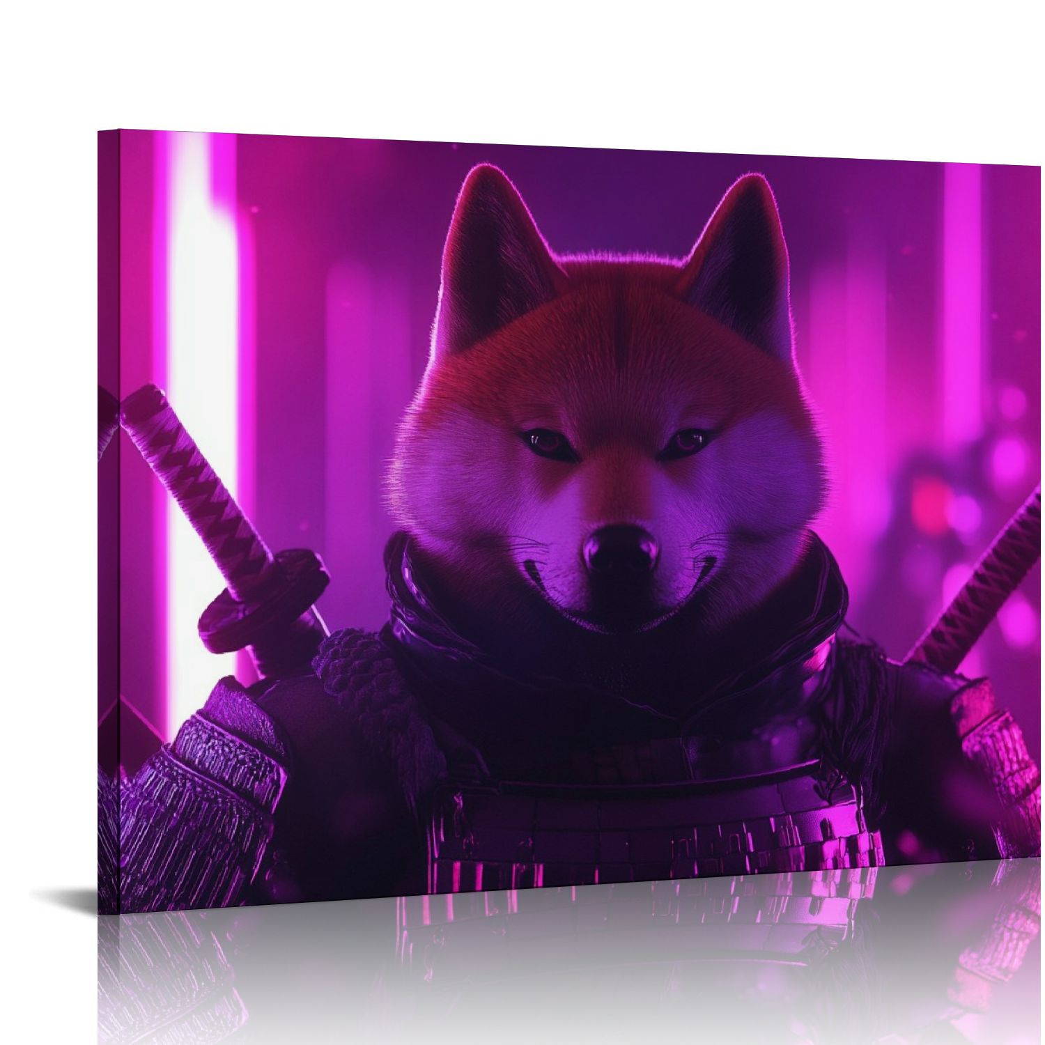 ONETECH Canvas Wall Art Skookies Doge Shibu Inu Samurai Ready to Hang ...