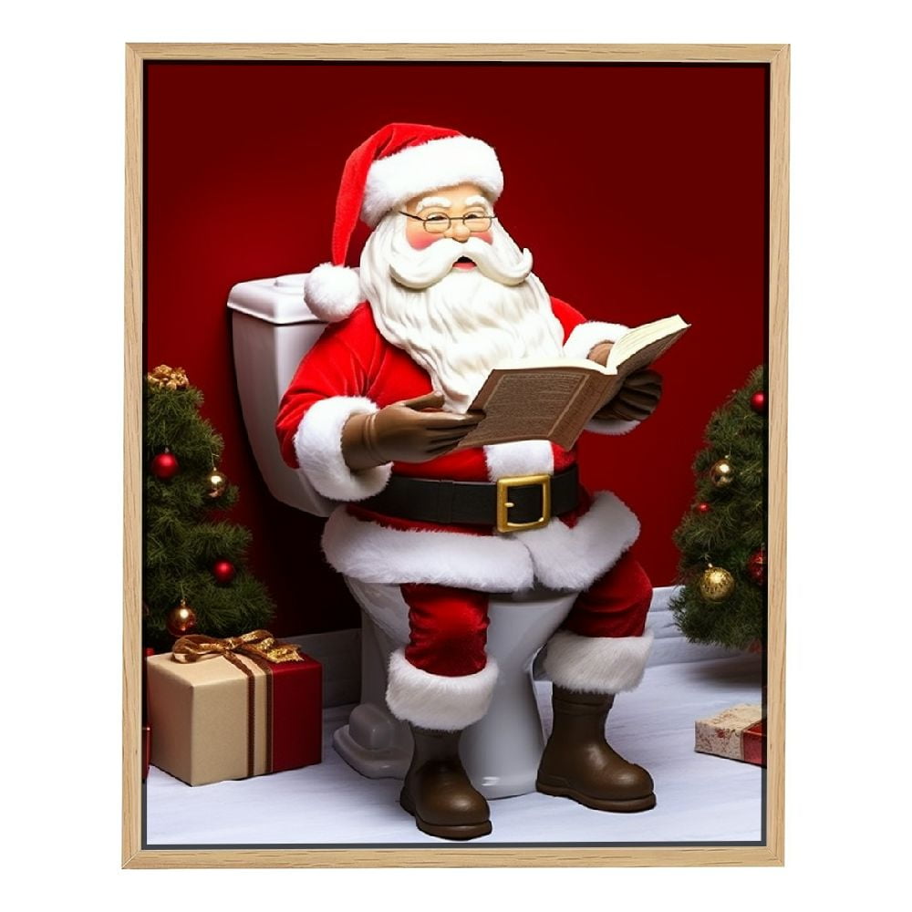 ONETECH Canvas Wall Christmas Pictures Wall Decor Santa Sitting on The ...