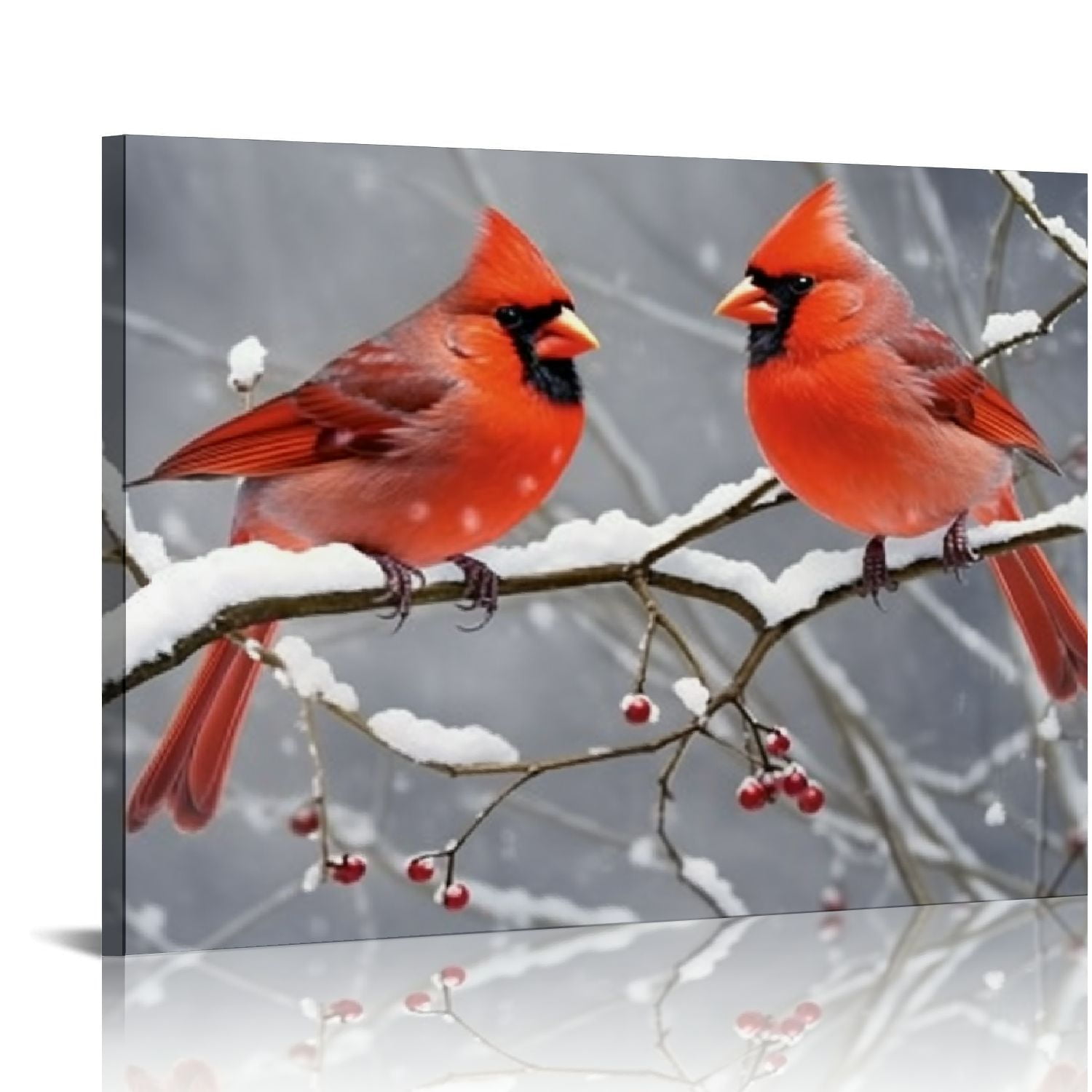 ONETECH Cardinals Wall Art Christmas Canvas Prints Cardinals in Winter ...