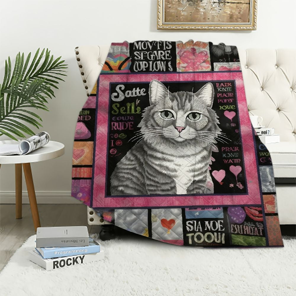 ONETECH Cat Blanket, Funny Cat Gifts for Cat Lovers, Cat Memorial Gifts ...