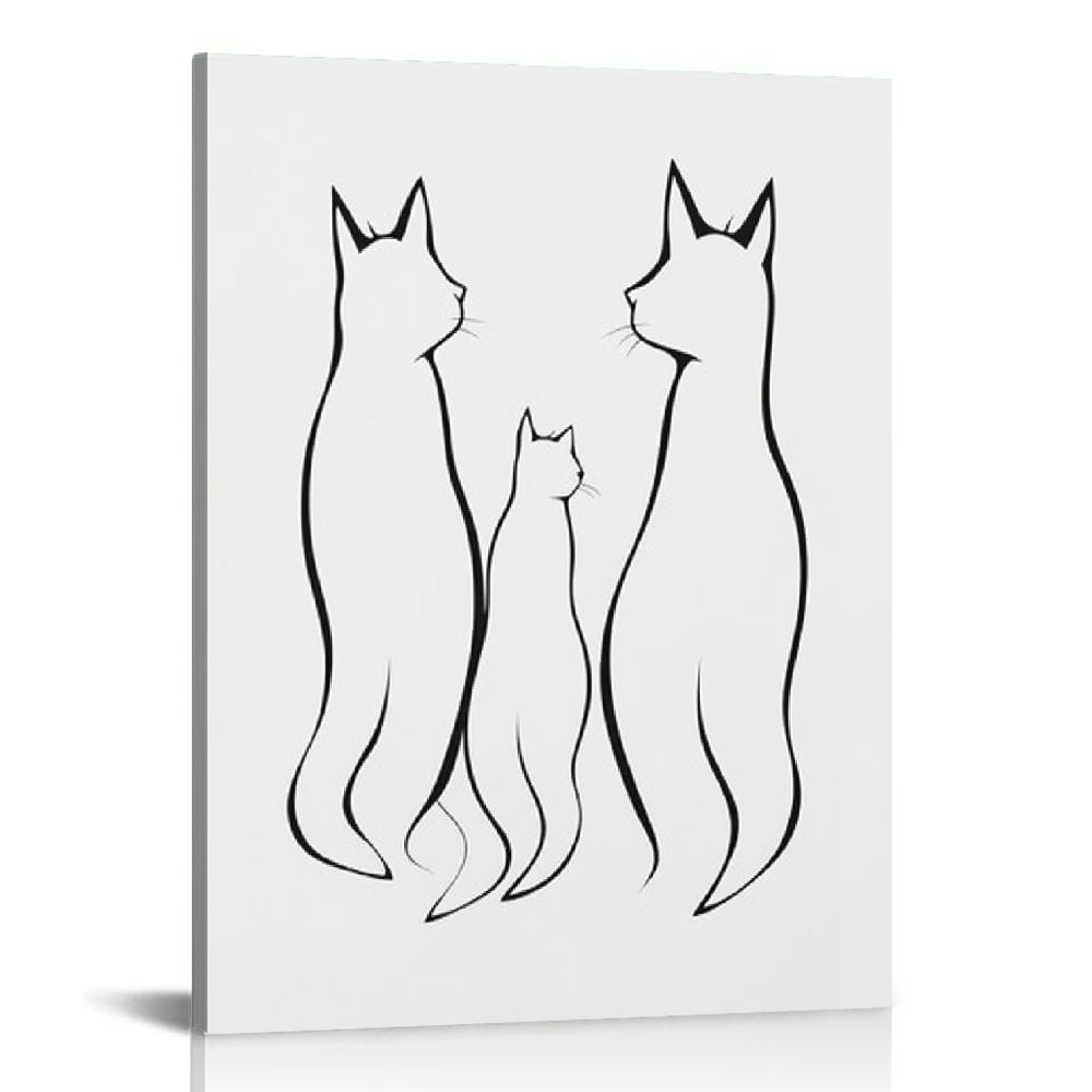 ONETECH Cat Minimalist Line Wall Art Poster, Cat Abstract Art Prints ...