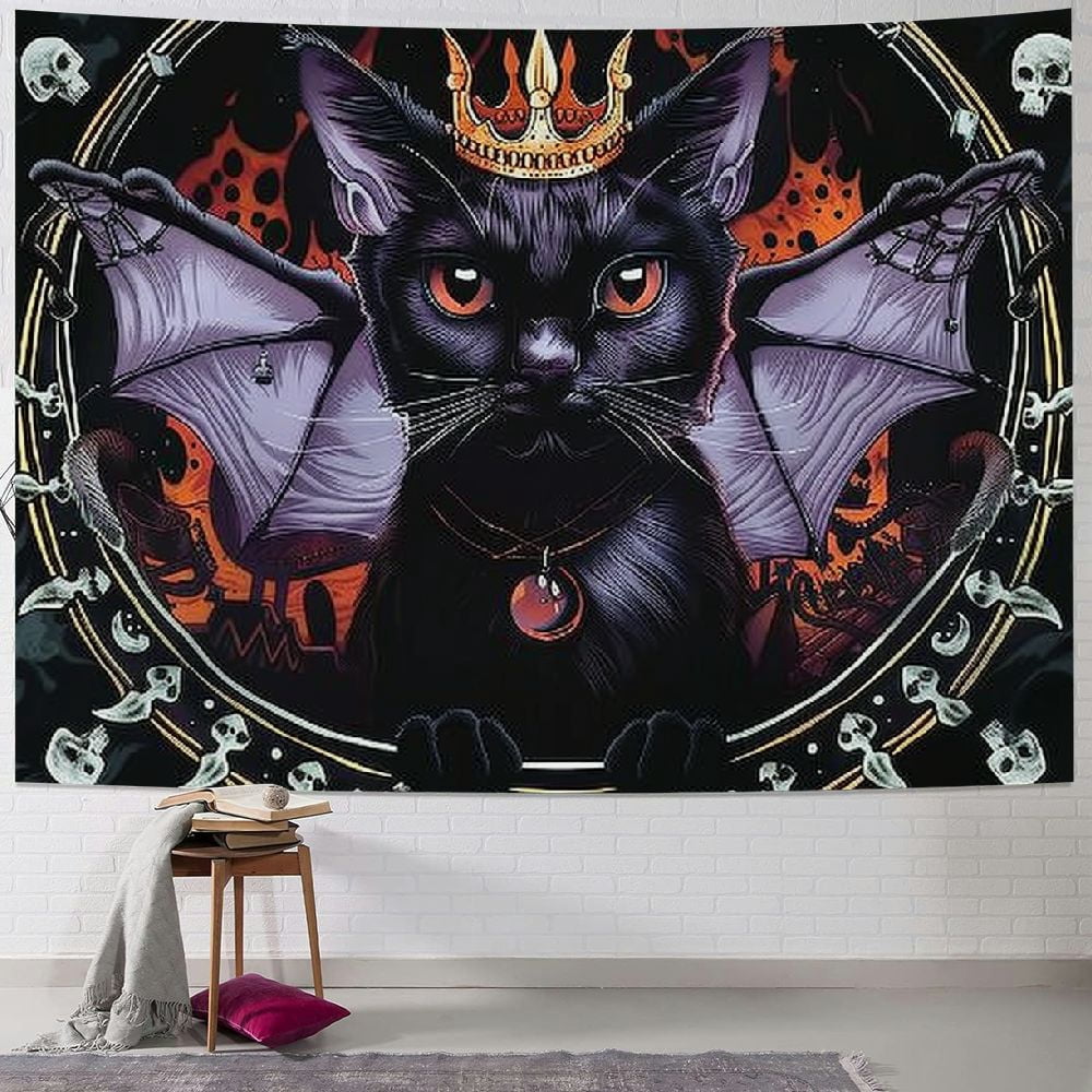 ONETECH Cat Tapestry Trippy Skull Tapestries Shark Plants Wall Tapestry ...