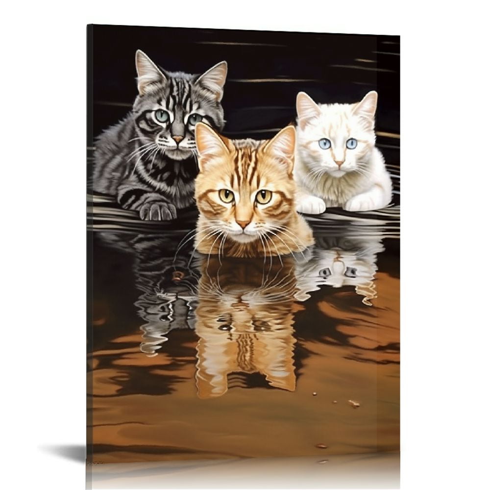 ONETECH Cat Wall Art Motivational Cat Tiger Pictures Wall Decor Mindset ...