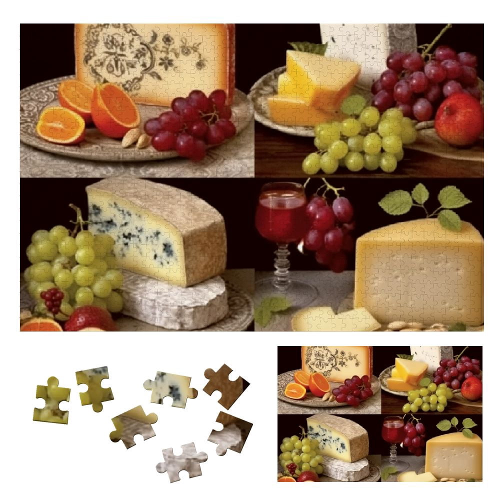 ONETECH Cheese Fruit Wooden Jigsaw Puzzle for Adults and Kids ...
