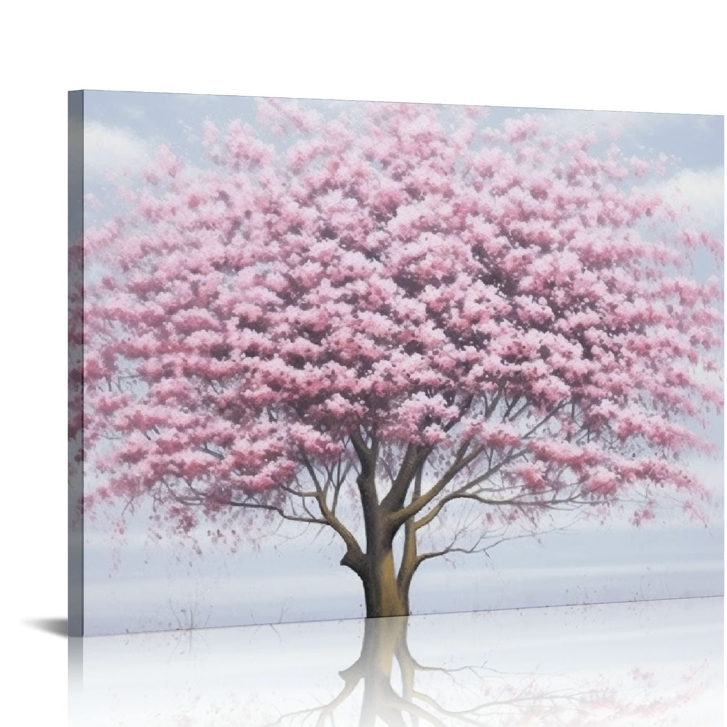 ONETECH Cherry Blossom Canvas Wall Art: Sliver Canvas Abstract Pink ...