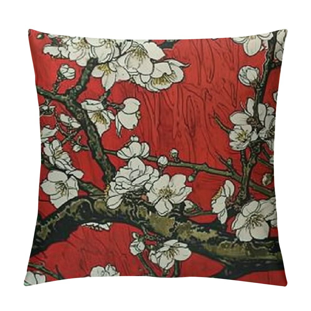 ONETECH Cherry Blossom Throw Pillow Covers,Japanese Style Pillowcase ...