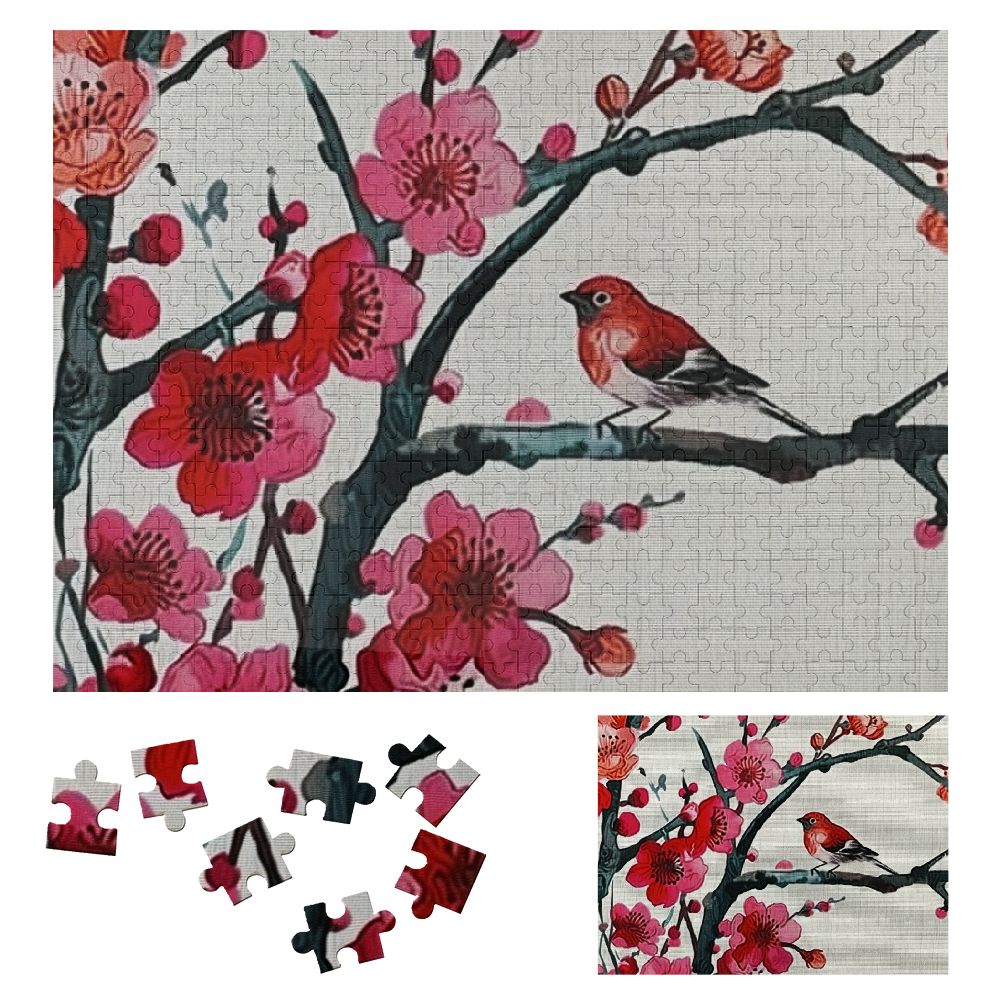 FUMJ Cherry Farmhouse Japanese Cherry Blossom Wooden Jigsaw Puzzle for ...