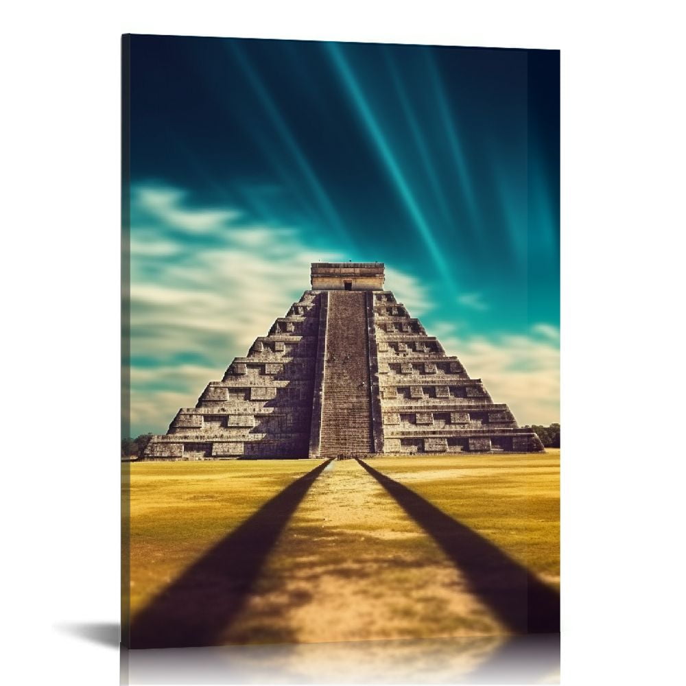 ONETECH Chichen Itza Wall Art for Bedroom Mexico Canvas Art Wall Decor ...