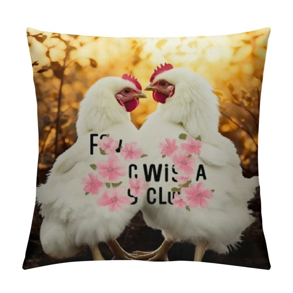 ONETECH Chickens Pillow Covers Chicken Gifts for Girls Women Chicken ...