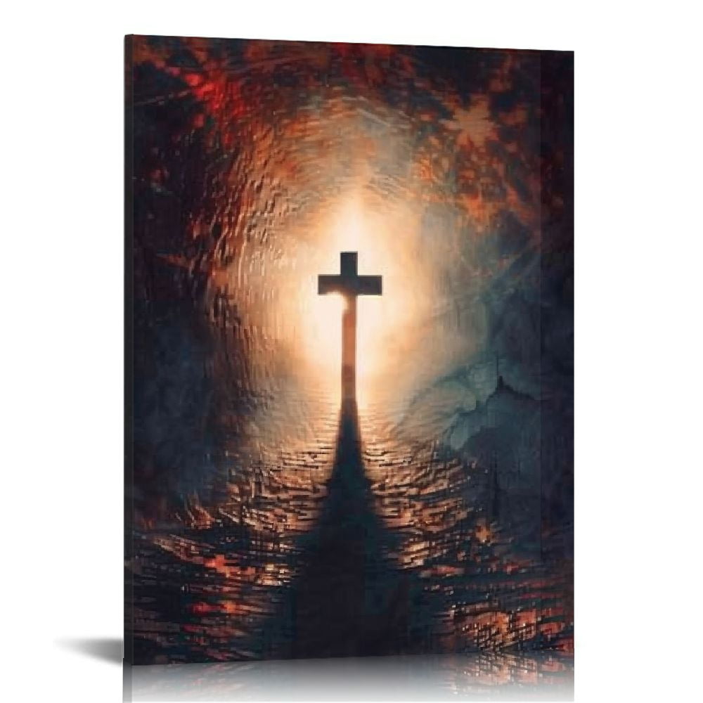 ONETECH Christian Cross Wall Art Canvas Art Jesus Christian Wall Decor ...