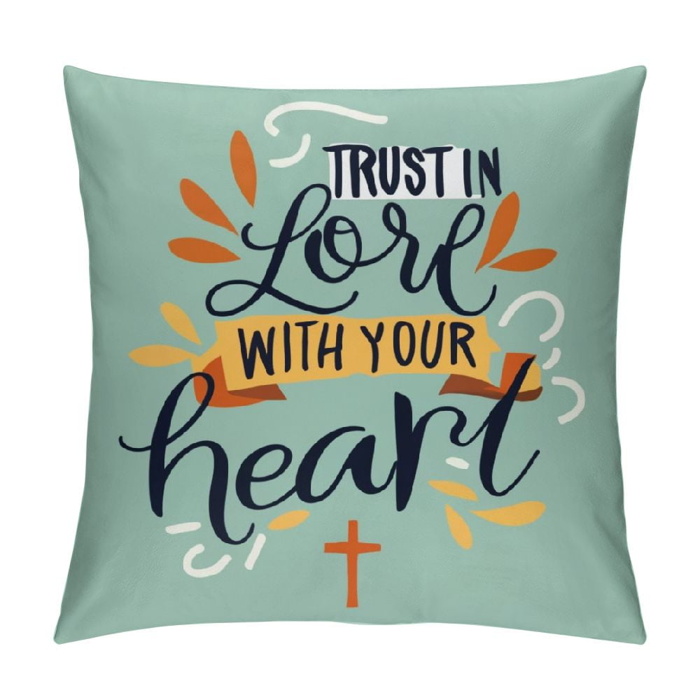 ONETECH Christian Lettering Throw Pillow Cover,Biblical Trust in The ...