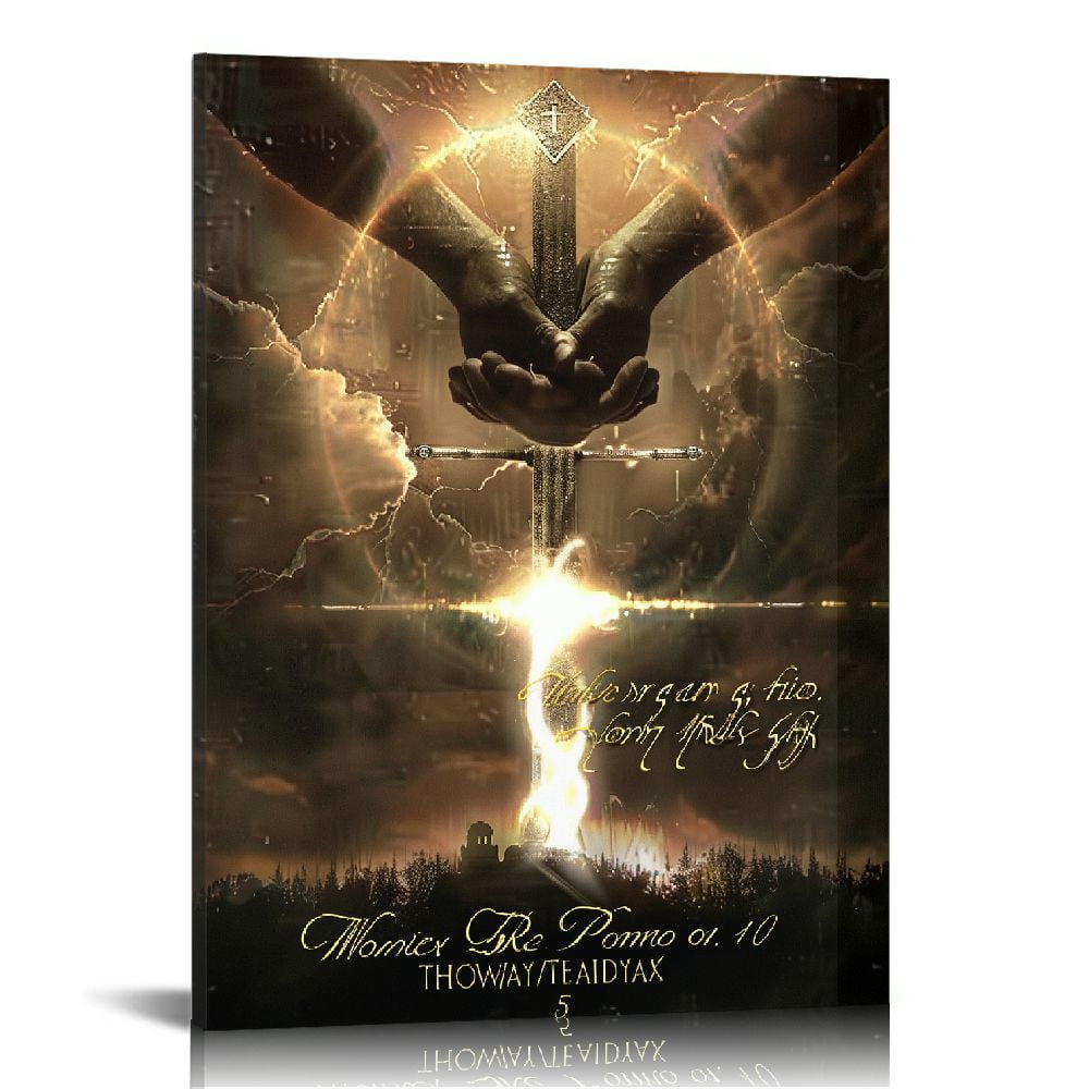 ONETECH Christian Wall Art Of God Quotes Wall Decor Cross Canvas ...