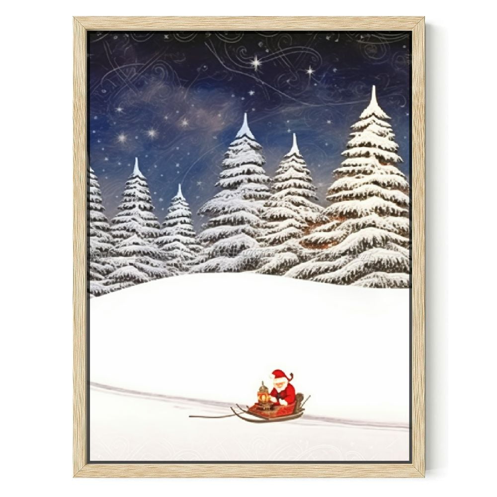 ONETECH Christmas Wall Art Prints 12x16in with Sleigh Art Poster Decor ...