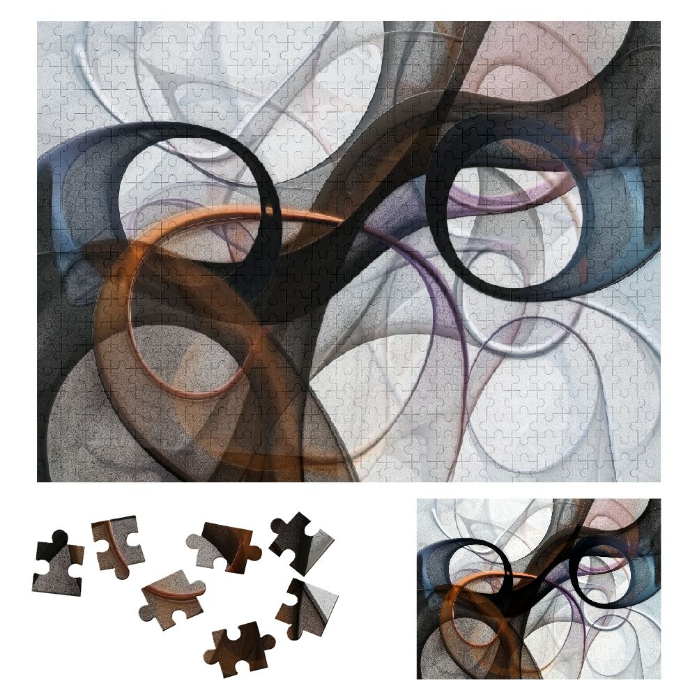 ONETECH Circles Shapes Abstract Sculpture Wooden Puzzle for Adults and ...