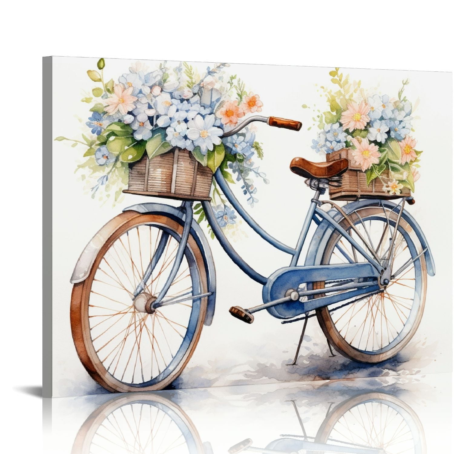 ONETECH Coastal Beach Bicycle Decor Wall Art Rustic Bike Flower ...