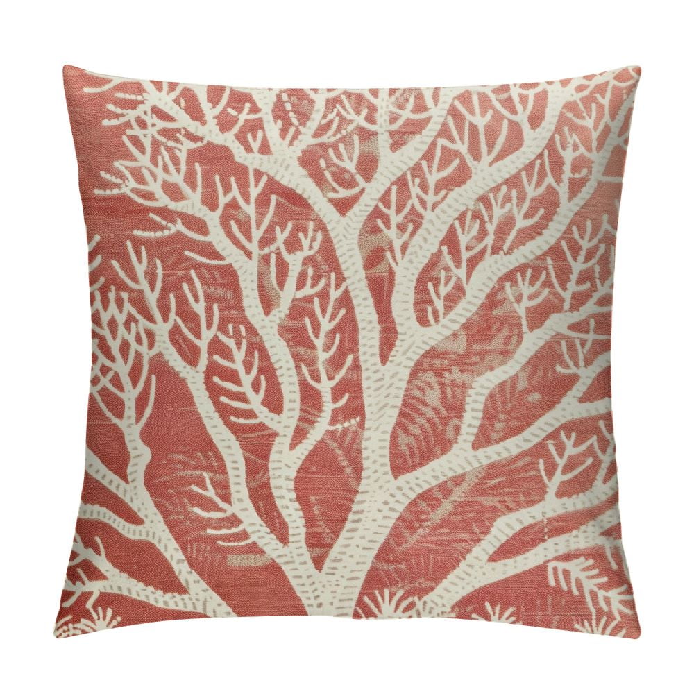 FUMJ Coastal Coral Throw Pillow Covers Starfish Beach Nautical Pillow ...