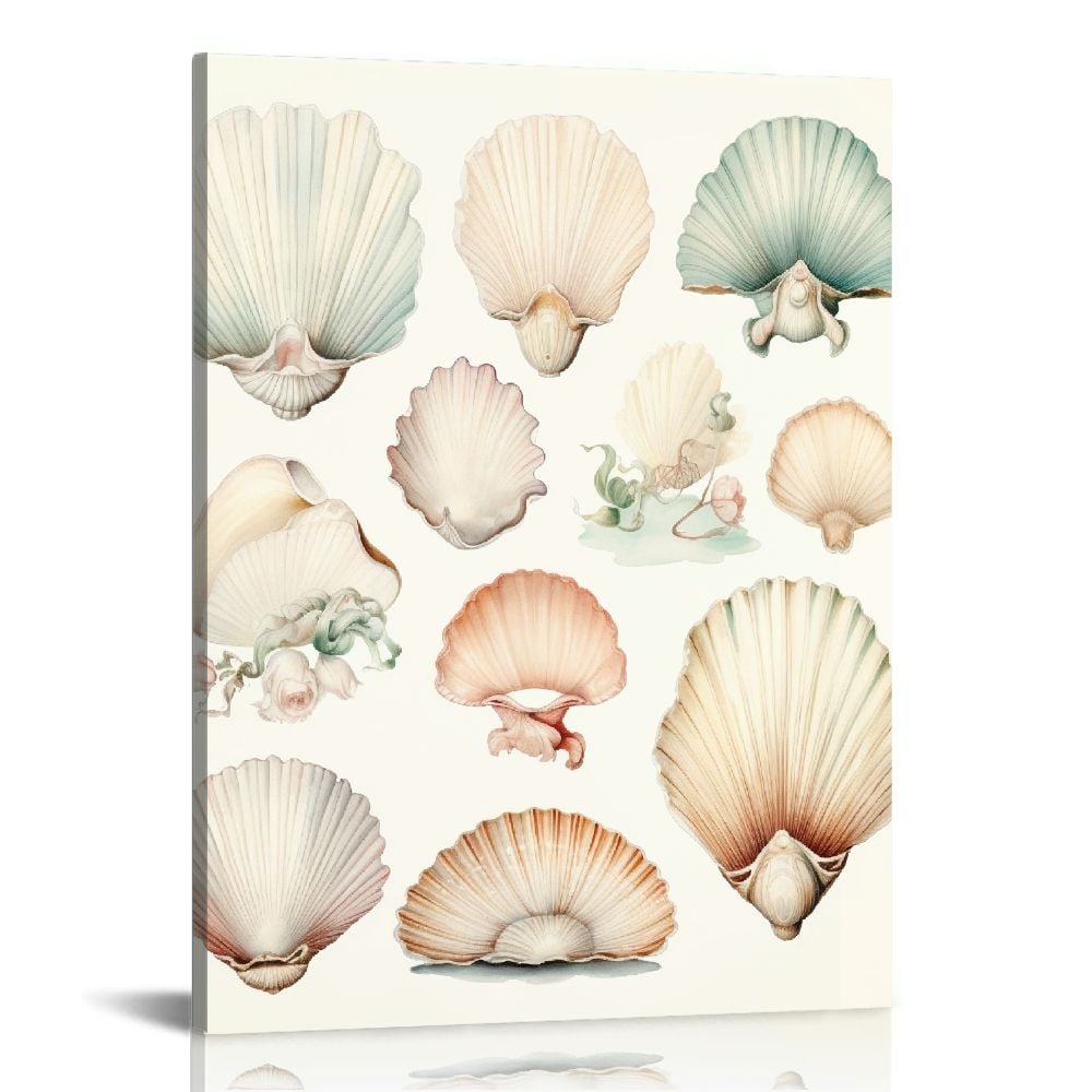 ONETECH Coastal Wall Art Canvas Paintings Shell Starfish Coral Conch ...