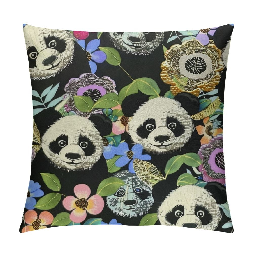 ONETECH Colored Panda Head Body Pillow Cover Soft Sofa Pillow Cases ...