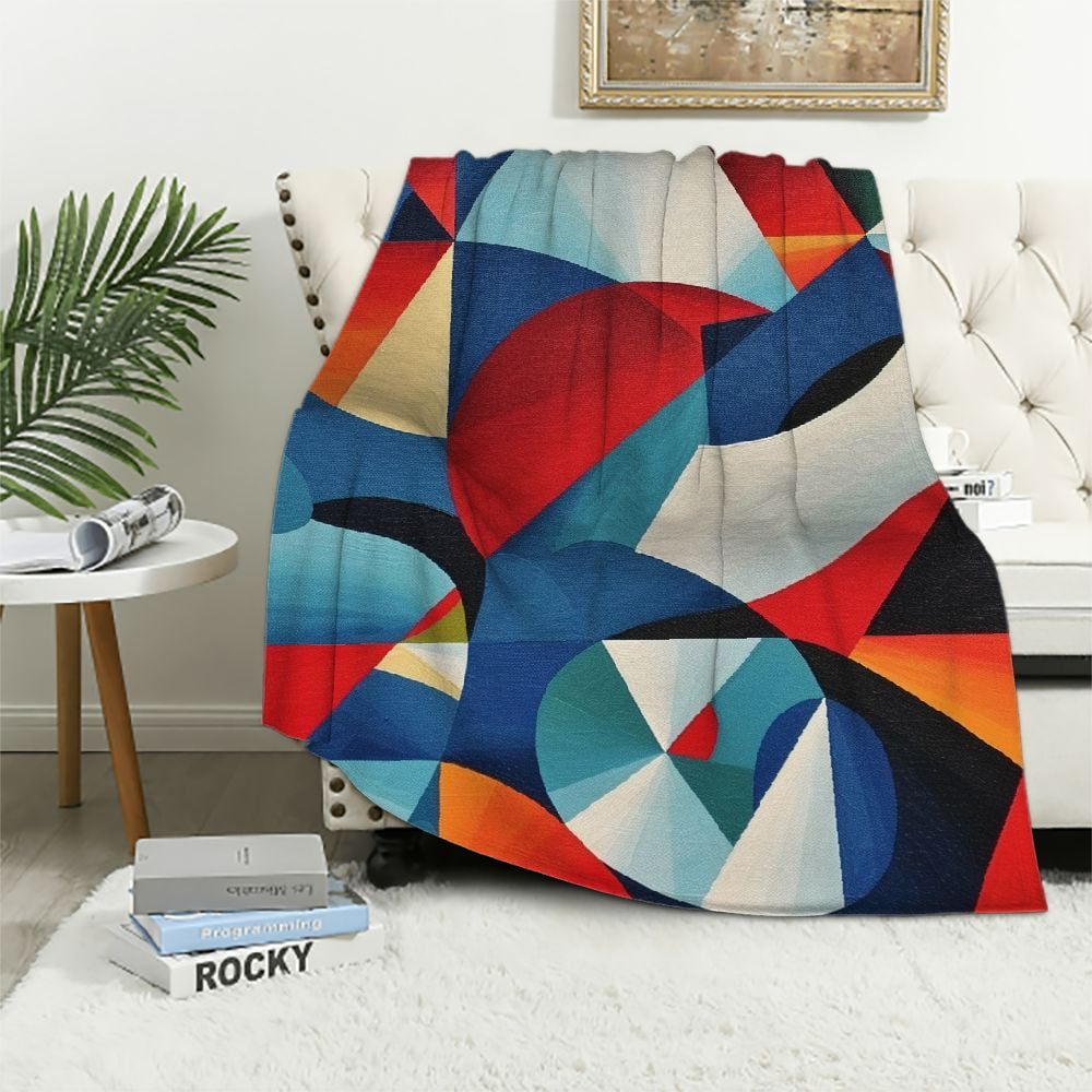 FUMJ Colorful Fun Aesthetic Mid Century Modern Gomestry Blanket Mid ...