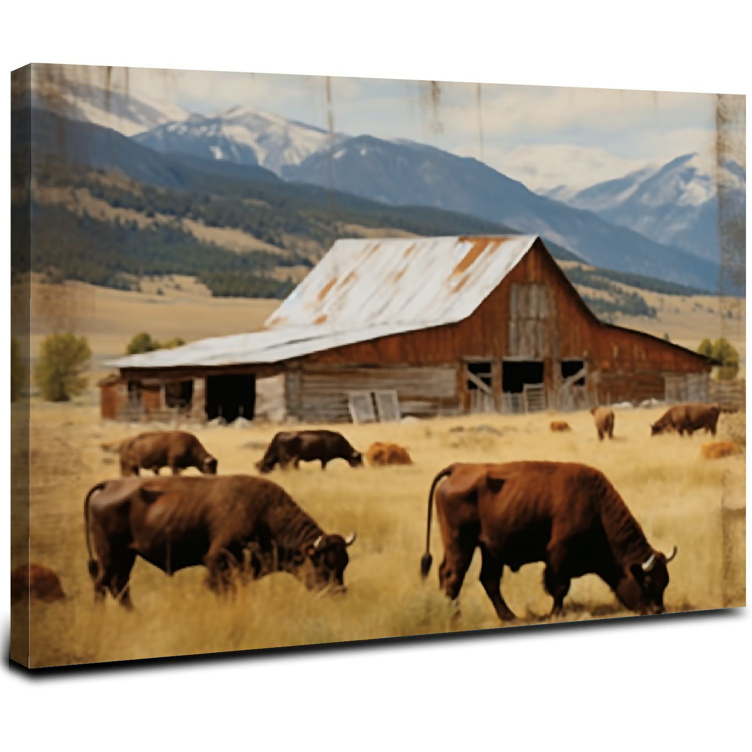 ONETECH Country Wall Art Farmhouse Kitchen Wall Decor Highland Cow Barn ...