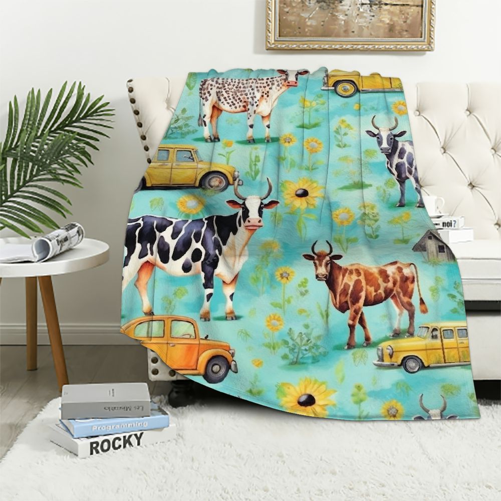 ONETECH Cow Blanket, Cow Print Blanket, Cow Decor Throw Blanket, Cow ...