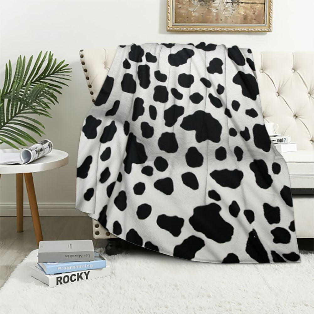 ONETECH Cow Print Blanket Soft Warm Plush Cow Blankets and Throws ...