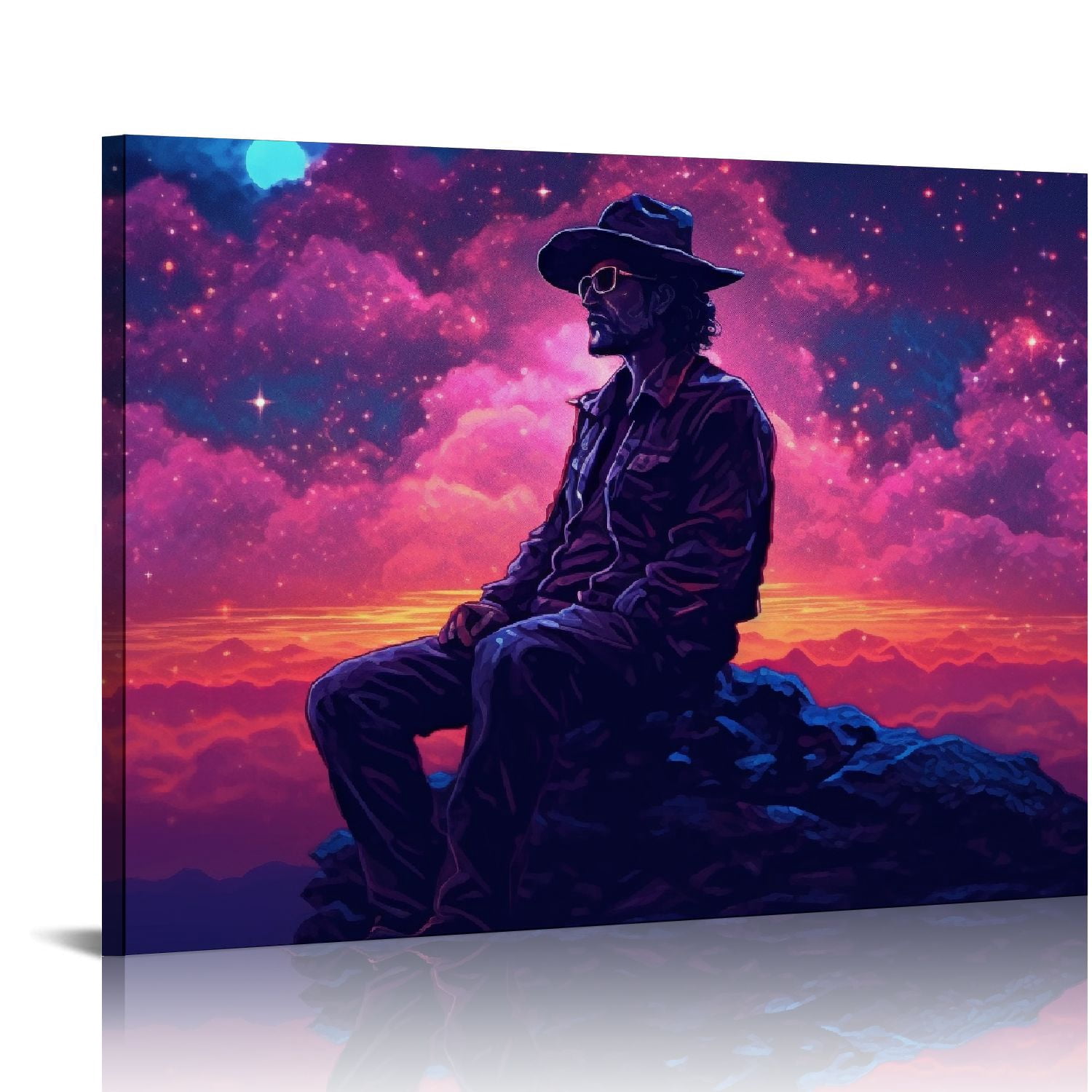 ONETECH Cowboy Boot and Hat Neon Sign, cowboy riding horse in colorful ...