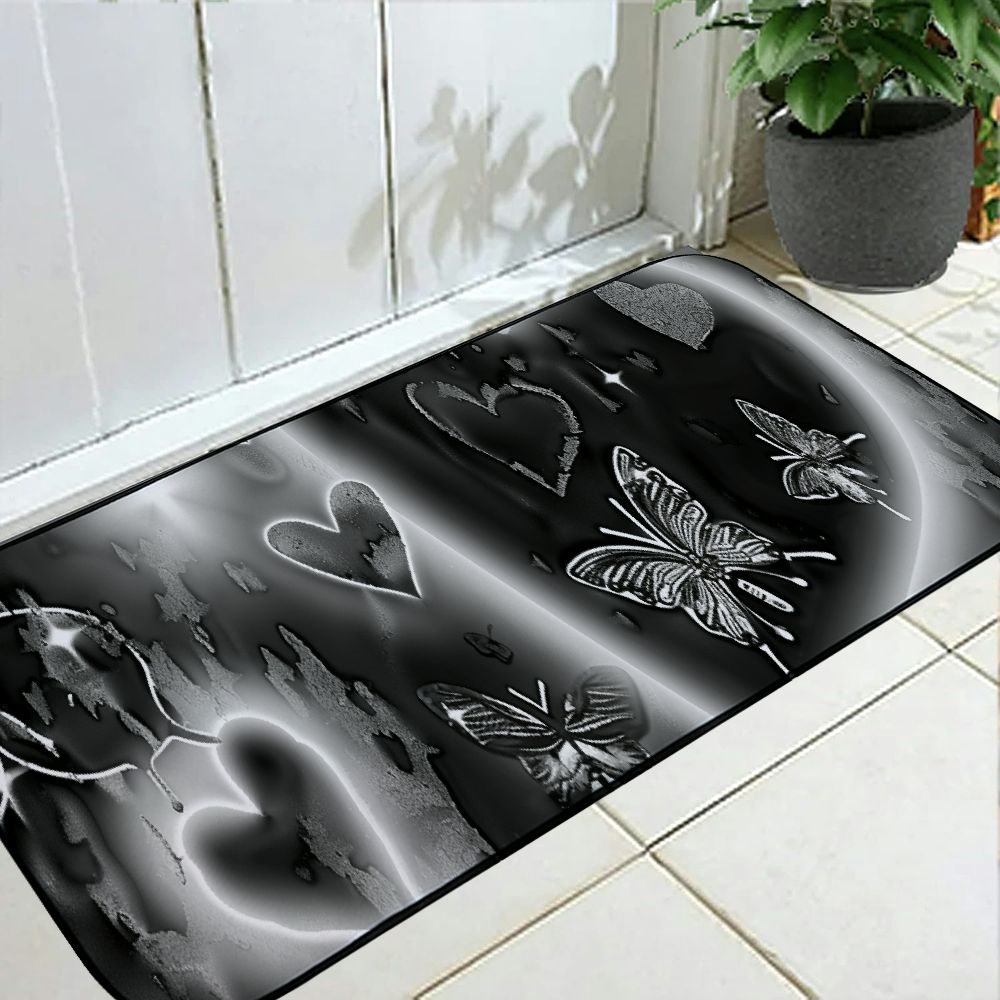ONETECH Cute Black and White Heart Fantasy White Butterfly Aesthetic ...