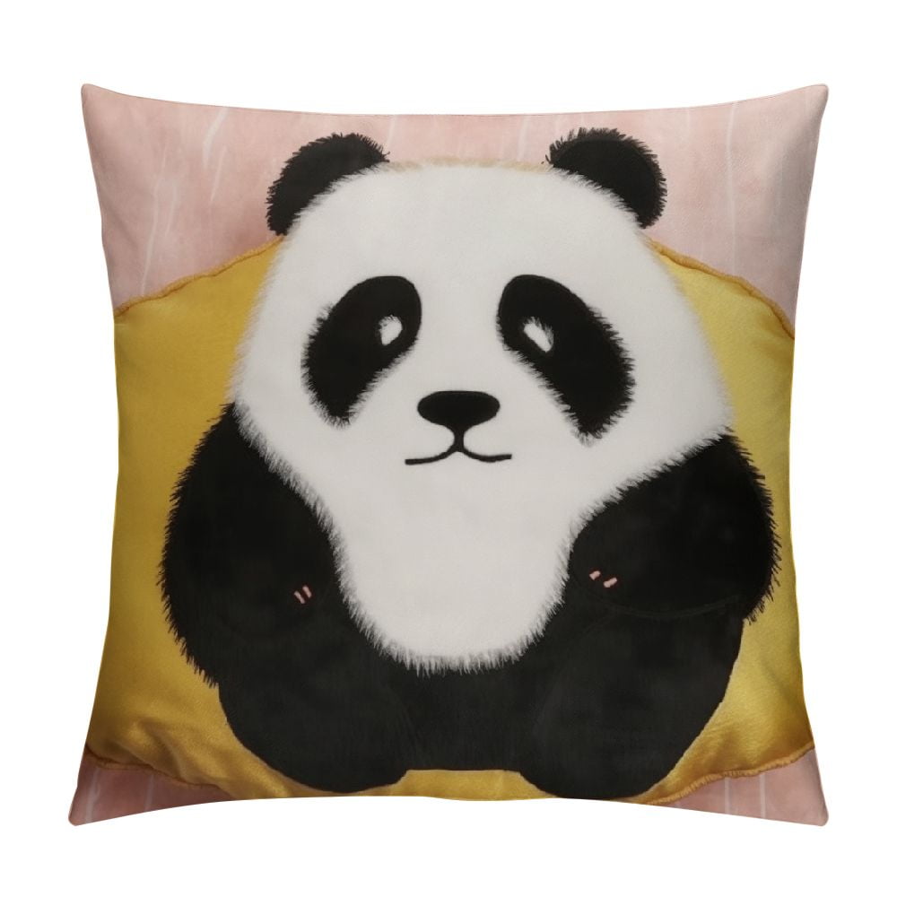 ONETECH Cute Cartoon Panda Decorative Throw Pillow Cover Soft Cushion ...
