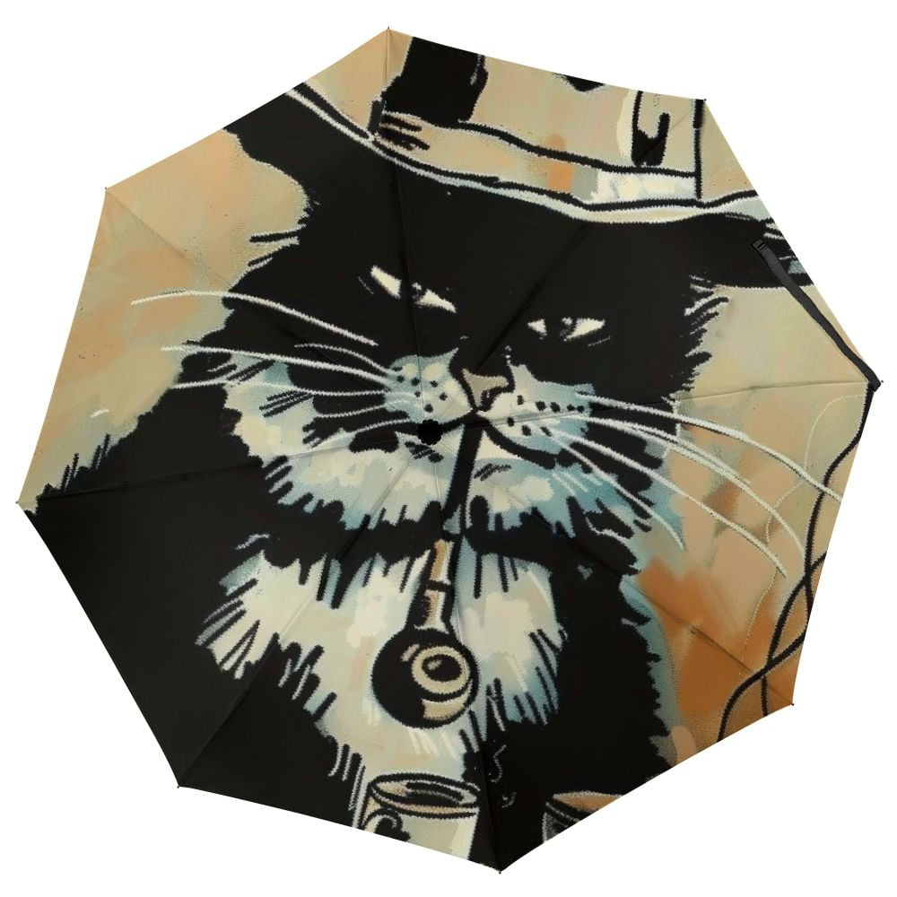 ONETECH Cute Cat Travel Umbrella Automatic Open Close PG Fabric Mother ...