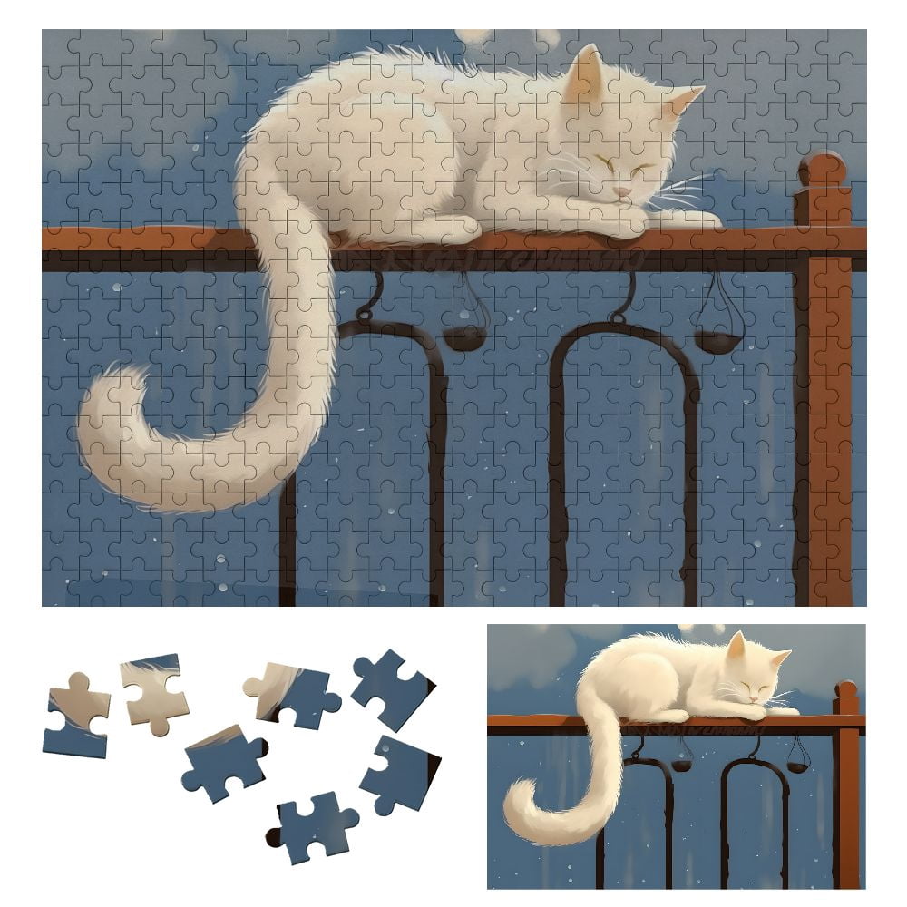 ONETECH Cute Cat Wooden Jigsaw Puzzle Challenging Difficult Wood ...