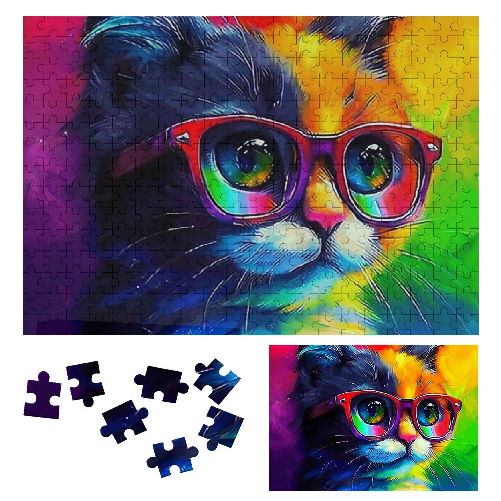ONETECH Cute Cat Wooden Puzzle for Adults and Kids - Impossible Wooden ...