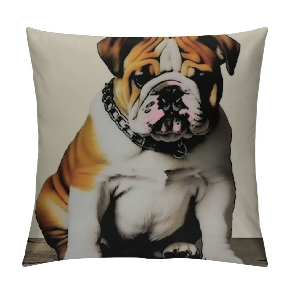 ONETECH Cute English Bulldog Heritage of Love Throw Pillow Case Cover ...