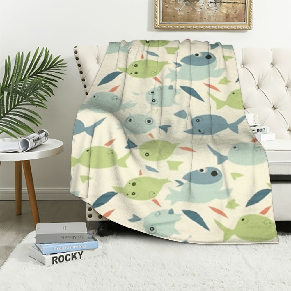 FUMJ Cute Green Frog Blanket , Flannel Blanket Fluffy Cozy Fuzzy Throws ...