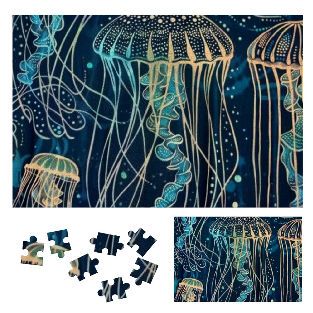 FUMJ Cute Jellyfish Sherpa Ocean Creature Sea Underwater World Wooden ...