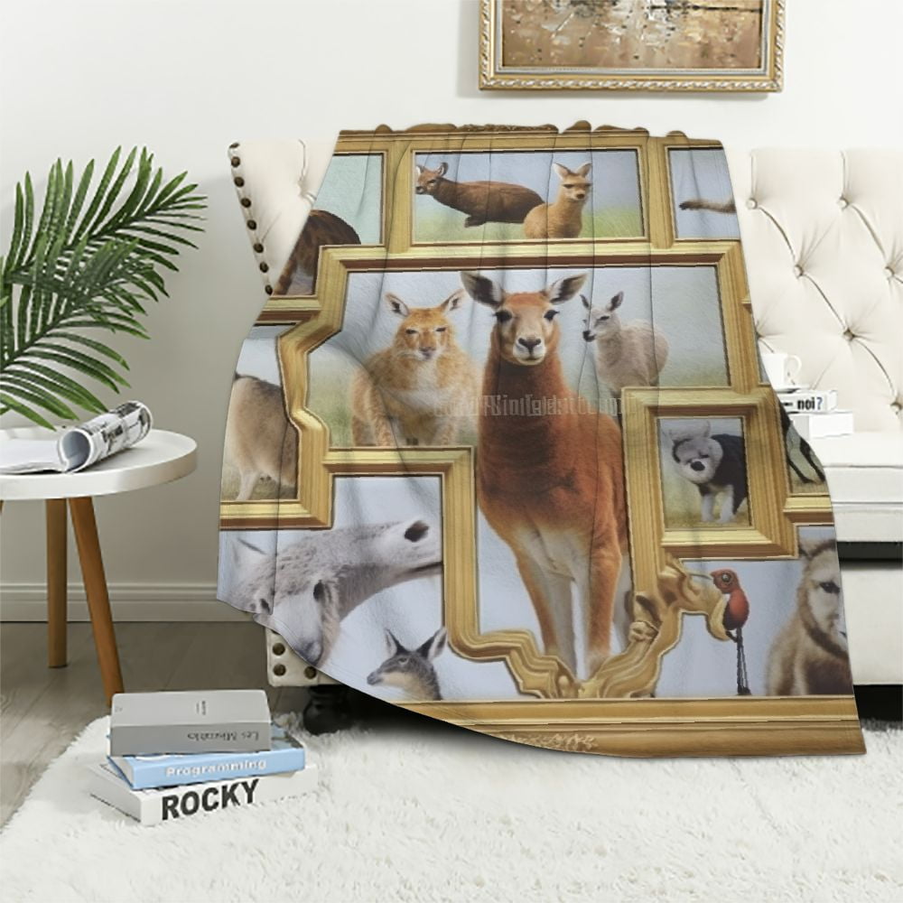ONETECH Cute Kangaroo Blanket Animals Kangaroo Throw Blankets for Girls ...