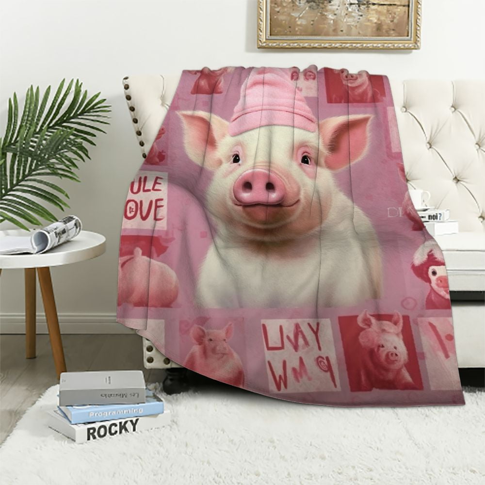 ONETECH Cute Pig Blanket for Girl Boy I Just Really Like Pigs Throw ...