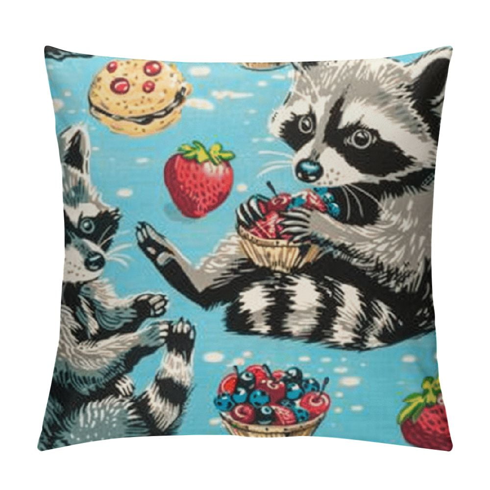 ONETECH Cute Raccoons Pillow Covers, Fall Pillow Cover Cushion Case for ...