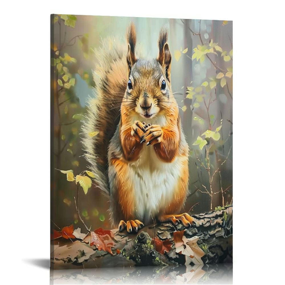 ONETECH Cute Squirrel Poster, Squirrel Painting, Room Canvas Decoration ...