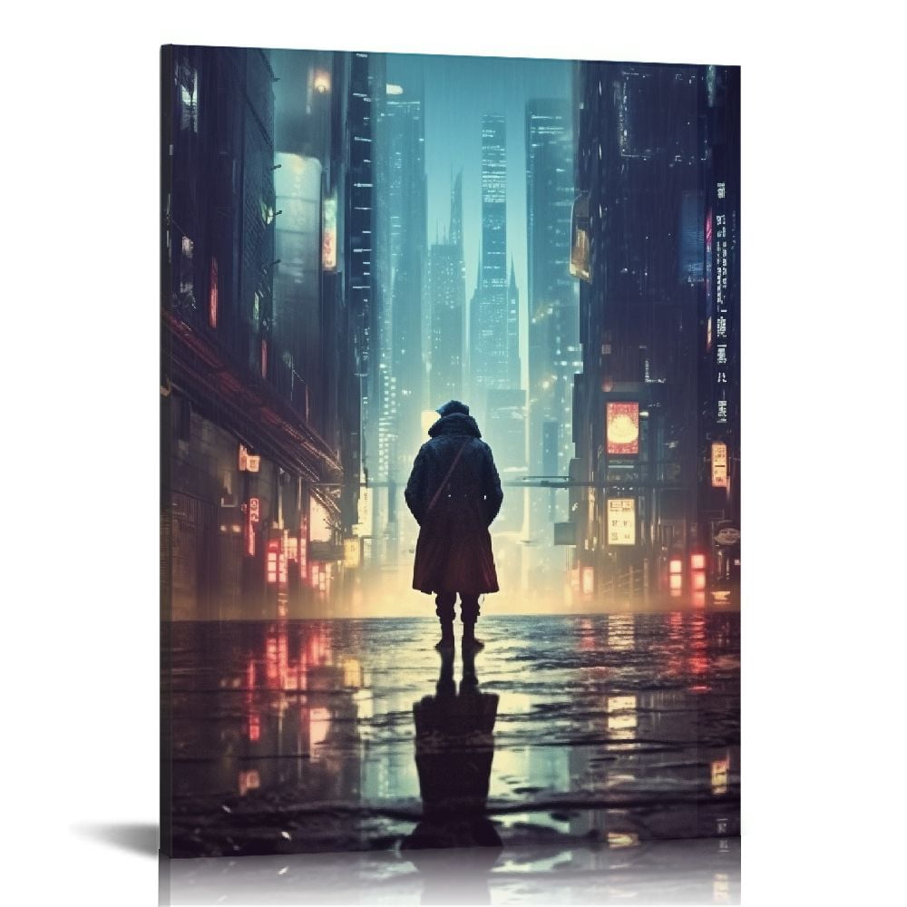 ONETECH Cyberpunk Artwork Kitchen Decor Future Oriental Style City ...