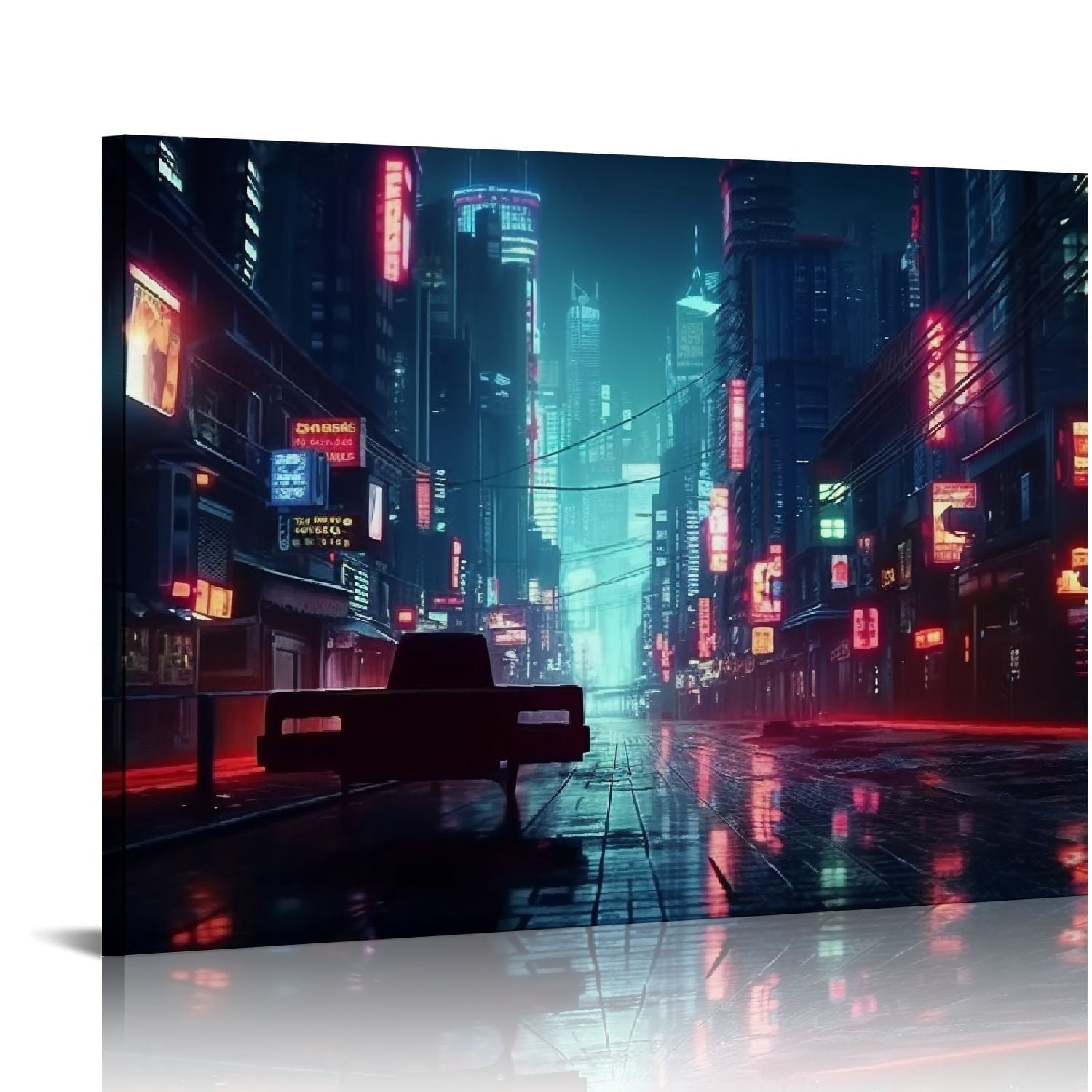 ONETECH Cyberpunk Canvas Wall Art Posters and Prints Artwork Cityscape ...