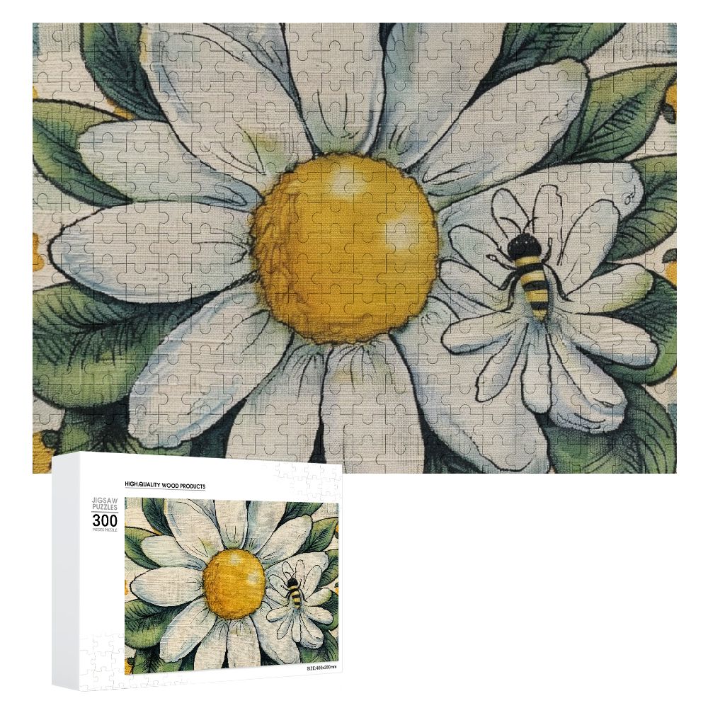 ONETECH Daisy Bee Leaves Wooden Jigsaw Puzzle Challenging Difficult ...