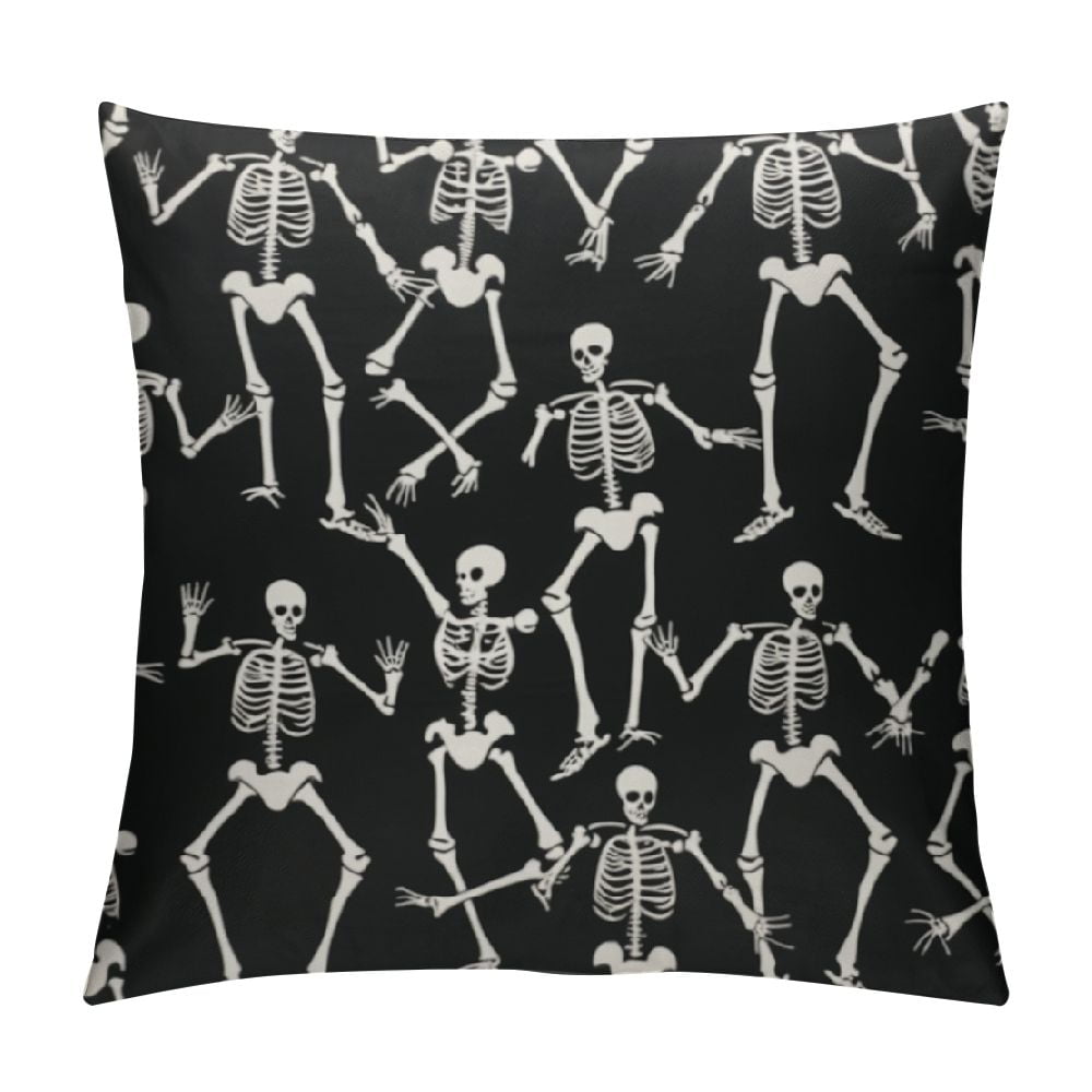 ONETECH Dancing Skeletons Pillow Covers Funny Halloween Throw Pillow ...
