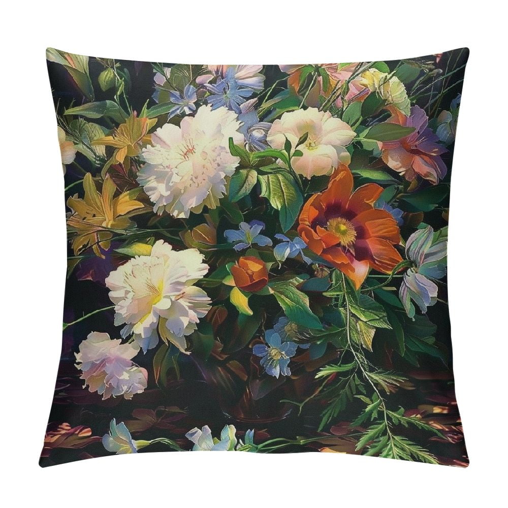 FUMJ Decorative Square Throw Lumbar Pillow Cover Cushion Cases Floral ...