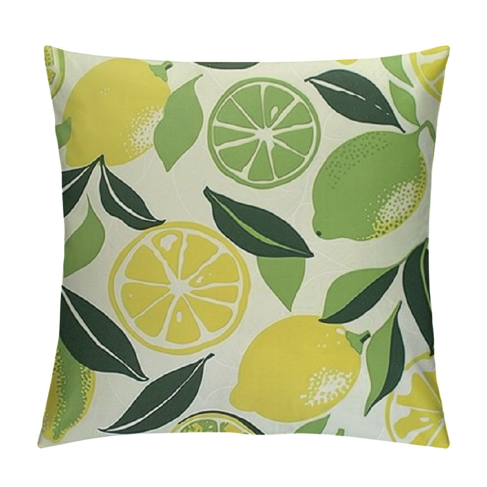 ONETECH Decorative Square Throw Pillow Cover Cushion Case Citrus Fruit ...