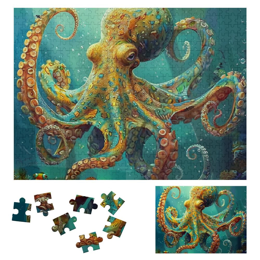 ONETECH Deep Blue Octopus Odyssey: Premium Jigsaw Puzzle for Adults ...