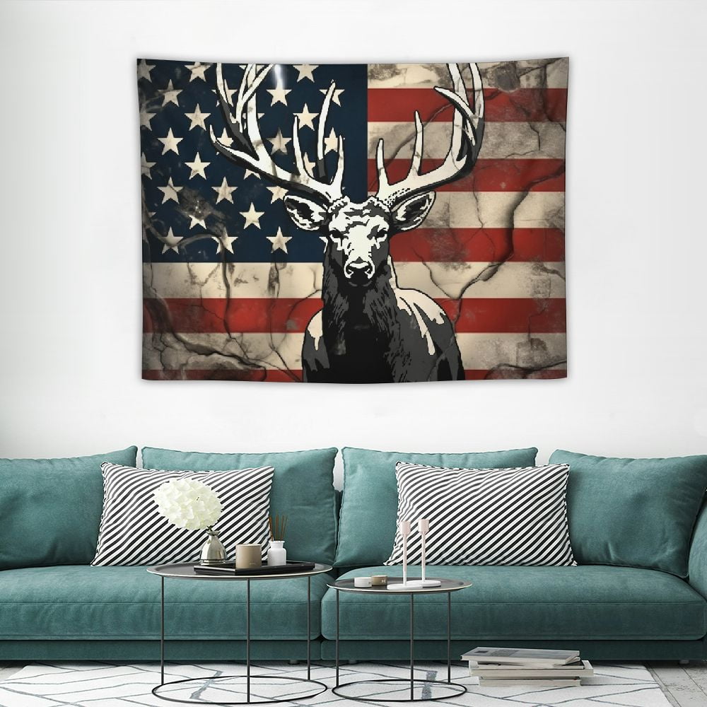 ONETECH Deer American Flag Tapestry, Camo Camouflage American Flag ...