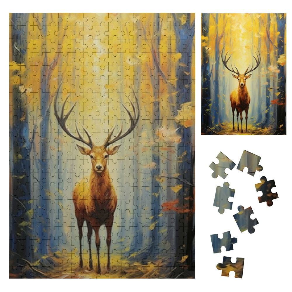 ONETECH Deer Hanging Pictures Wooden Jigsaw Puzzle Vertical Impossible ...