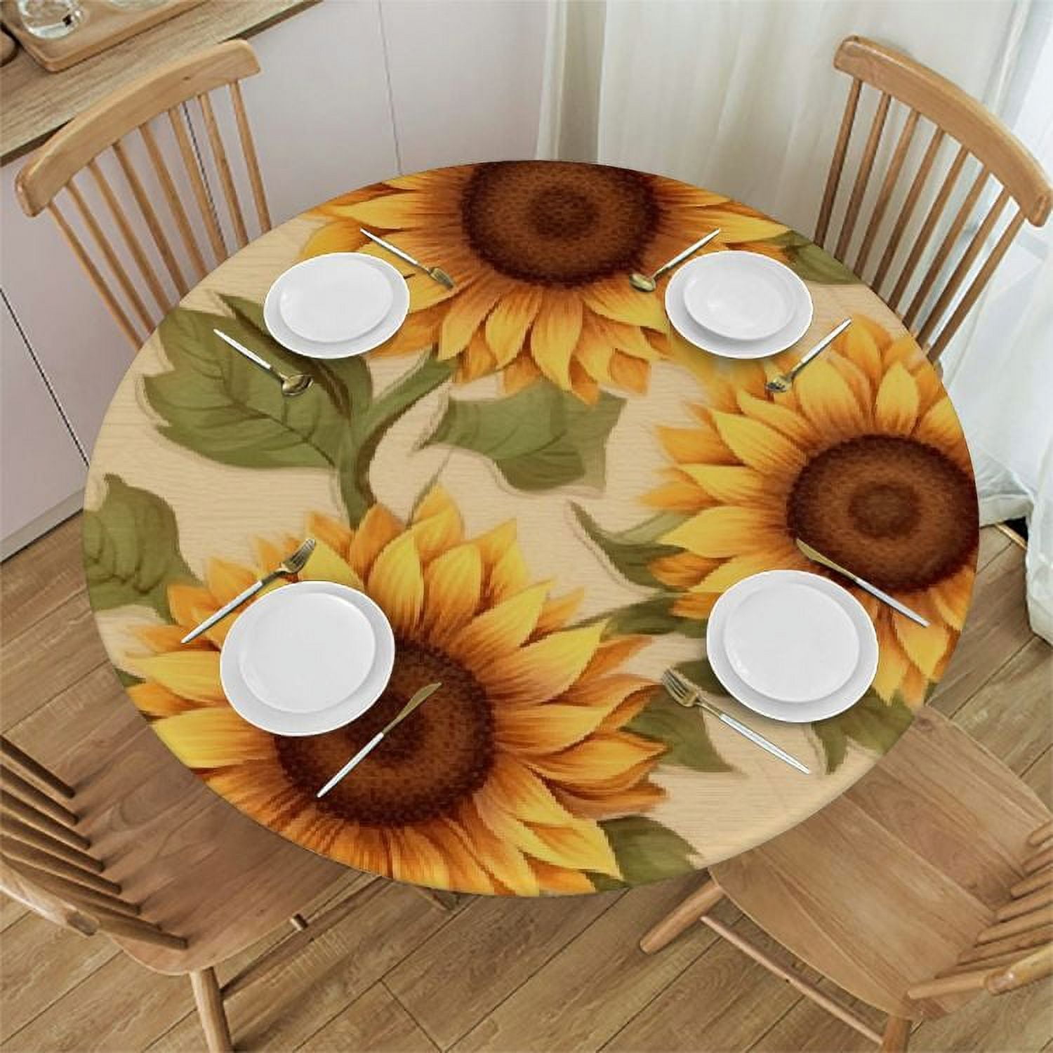 ONETECH Deluxe Elastic Edged Flannel Backed Fitted Table Cover ...