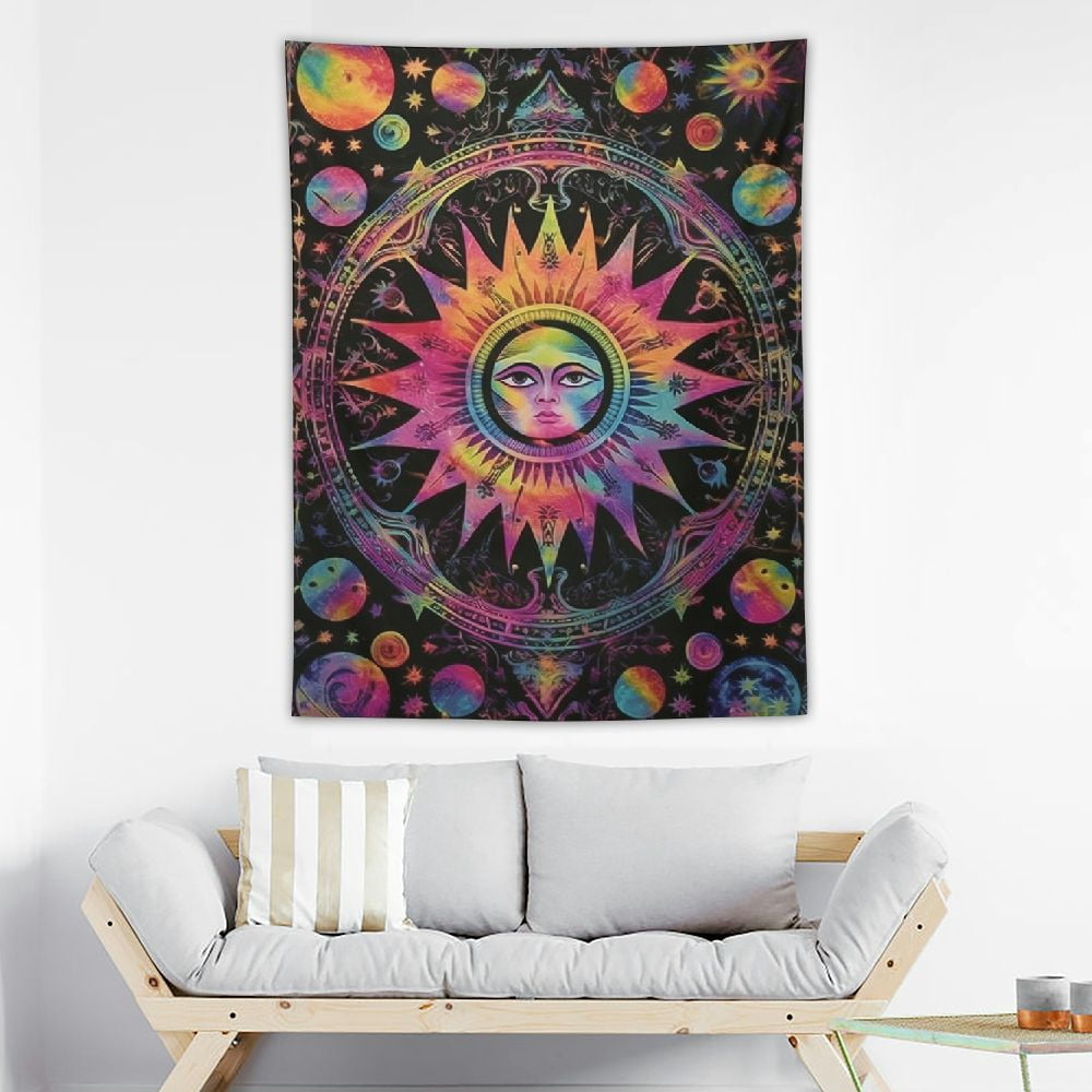 ONETECH Dimond Burning Sun Moon Stars Psychedelic Tie Dye Mandala ...